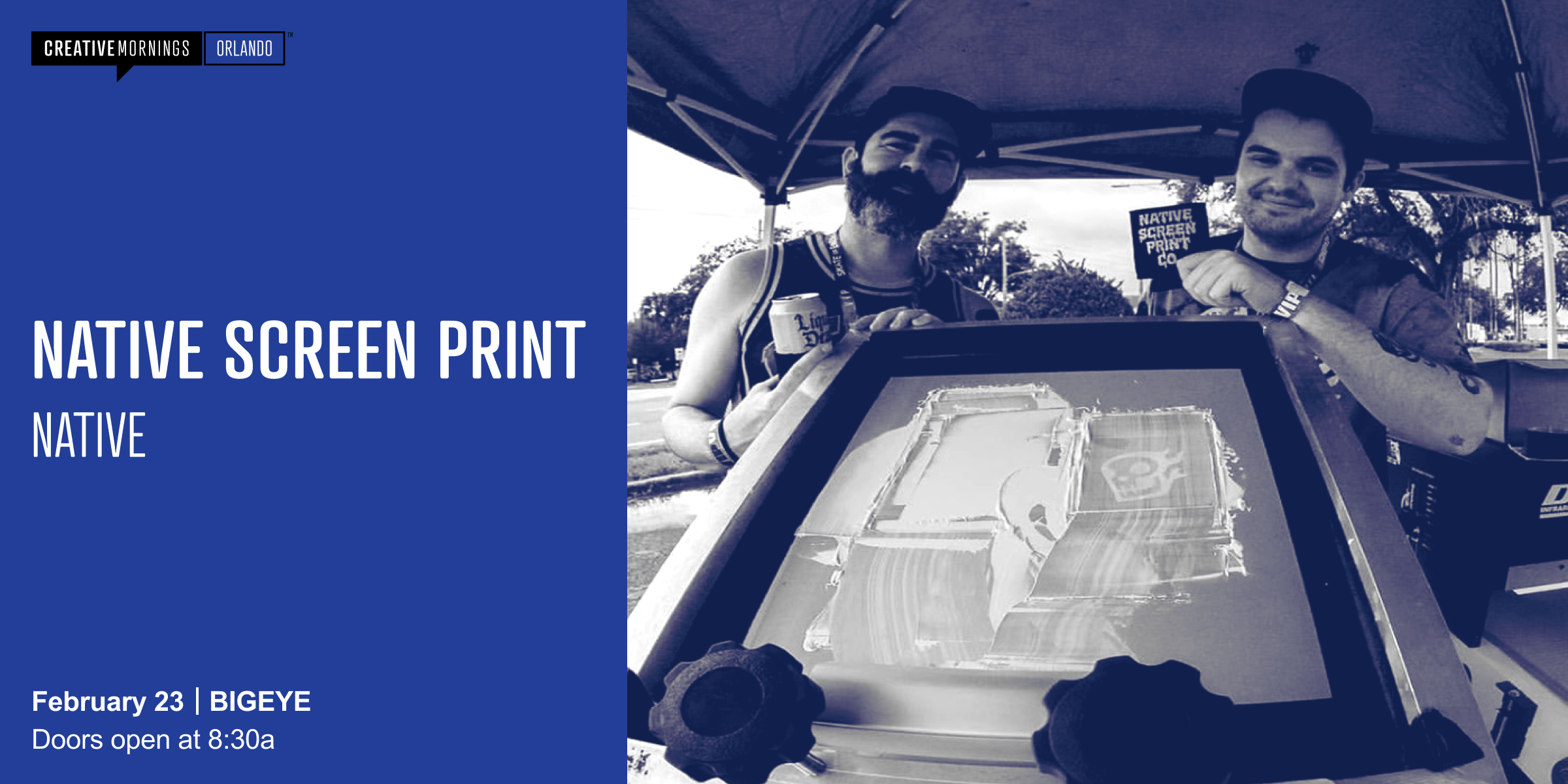 Native Screen Print | CreativeMornings/Orlando